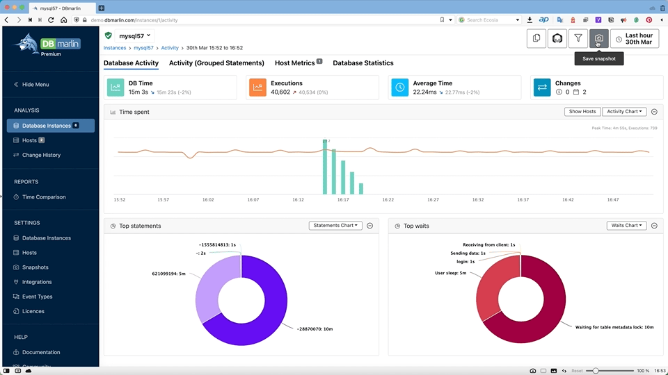 DBmarlin 2.3 released - Now with Performance Snapshots | DBmarlin Blog
